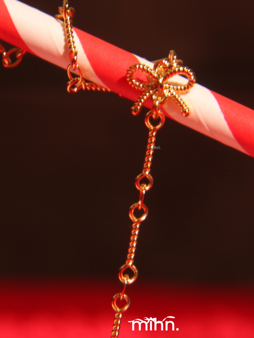 mihn. - Triple Ribbon Necklace สร้อยจี้โบว์ | Shopee Thailand