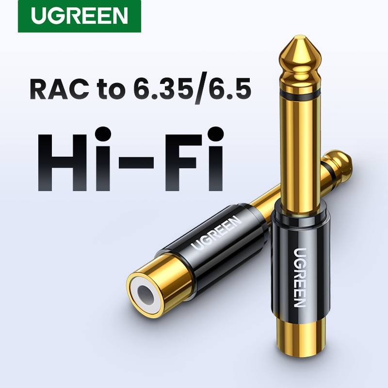 UGREEN 80731 หัวแปลงแจ็ค RCA to 6.5mm 6.35mm 1/4 Adapter Gold Plated ...
