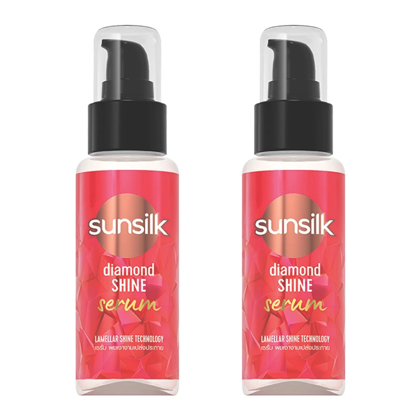 SUNSILK Diamond Shine Serum ซันซิล ไดมอนด์ ไชน์ เซรั่ม 45ml. (2ขวด ...