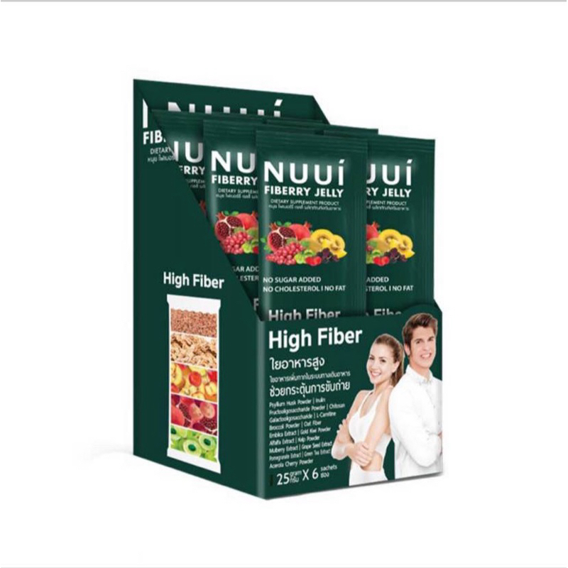 Nuui หนุ่ยไฟเบอร์เจลลี่/คอลลาเจนเจลลี่ 25 กรัม บรรจุ 6 ซอง | Shopee ...