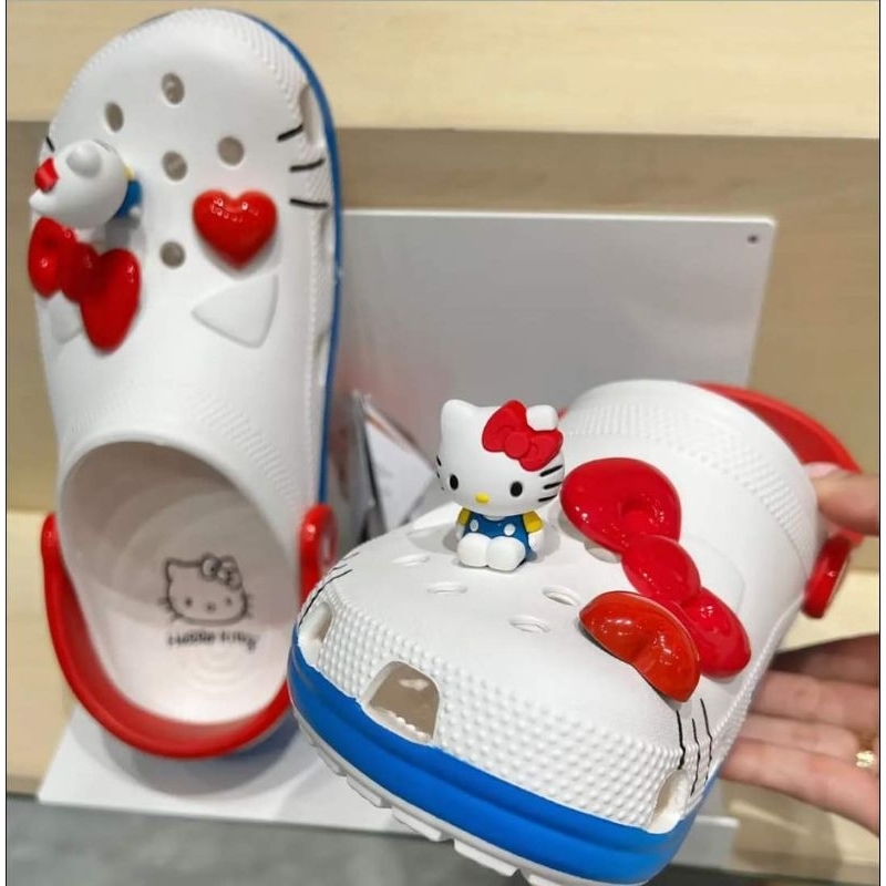 Cro👑cs 🌈 Classic Hello Kitty 🎀 clog รองเท้าแบบสวม ลิมิเต็ดคิตตี้ ใหม่💯🍑 ...