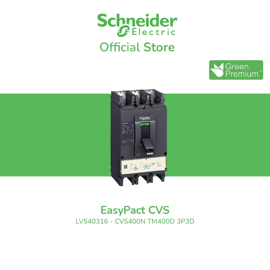 Schneider Electric เซอร์กิตเบรกเกอร์ EasyPact CVS400N, 50 kA at 415 VAC ...