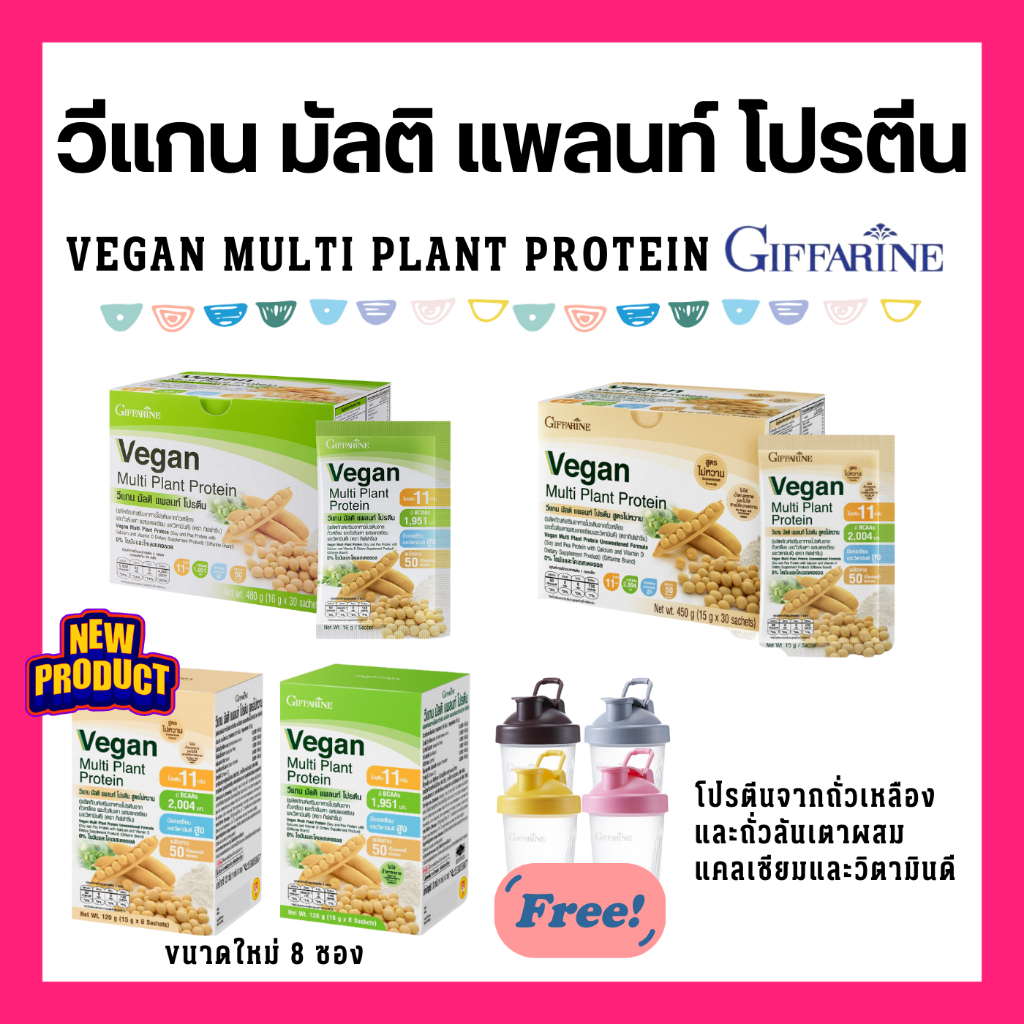วีแกน โปรตีน จากพืช plant protein โปรตีนพืช มัลติ แพลนท์ โปรตีนพืช สูตรหวานปกติ / สูตร ไม่หวาน ...