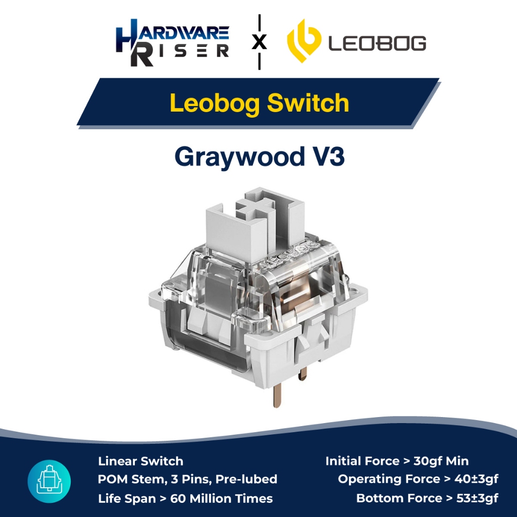 [โค้ดคุ้ม 20%] Graywood V3 (100 ตัว) แรงกด 53g - Leobog Switch / Linear ...
