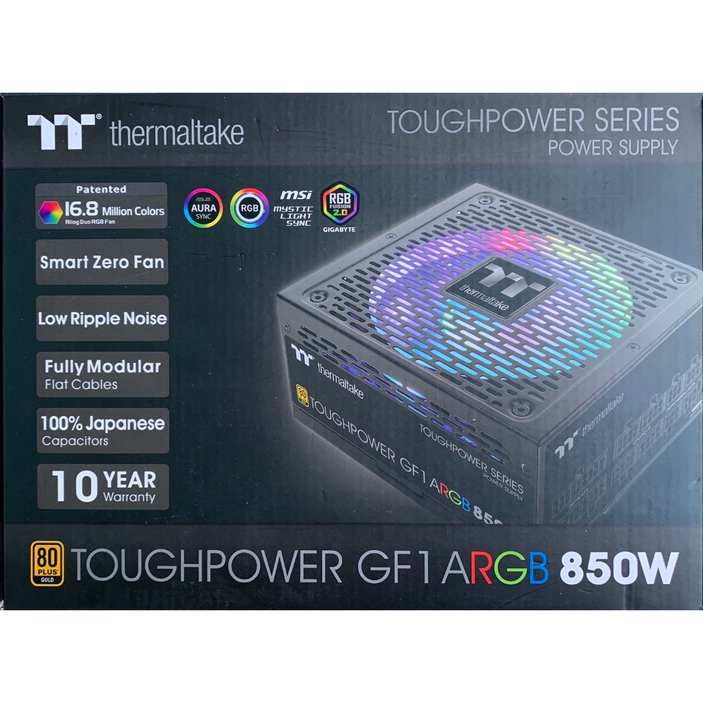 POWER SUPPLY (อุปกรณ์จ่ายไฟ) THERMALTAKE TOUGHPOWER GF1 850W 80 PLUS GOLD (ARGB) มือสอง | Shopee ...