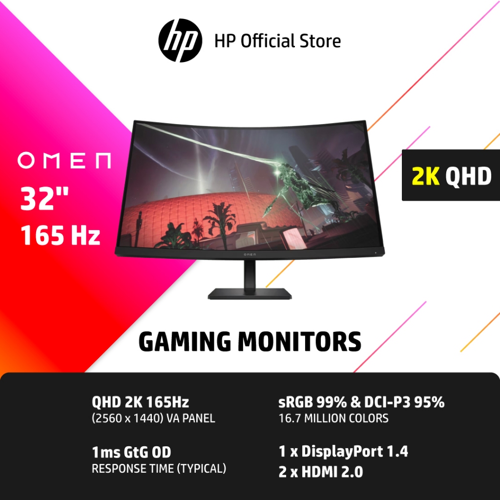 HP Gaming Curve Monitor OMEN (32c) 27" 4K UHD VA (3840 x 2160 @ 144 Hz ...
