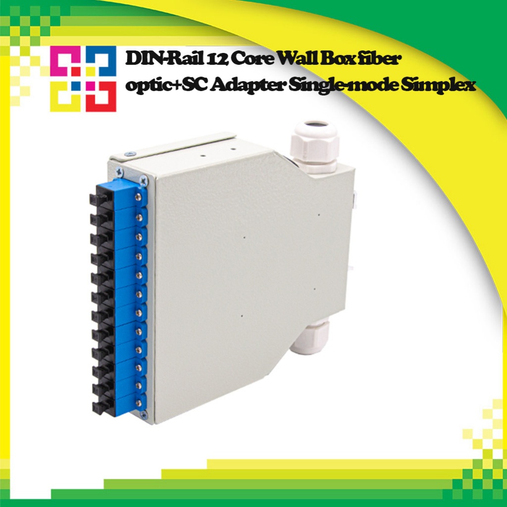 DIN-Rail 12 Core Wall Box fiber optic+SC Adapter Single-mode Simplex ...