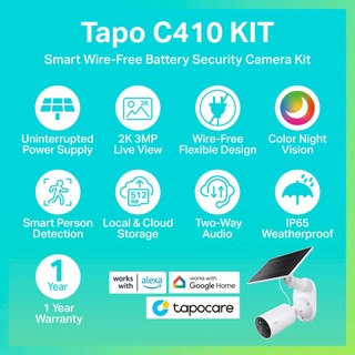TP-Link Tapo C410 KIT ชุดกล้องวงจรปิด คมชัด 2K 3MP พร้อมแผงโซล่าร์เซลล์ ...