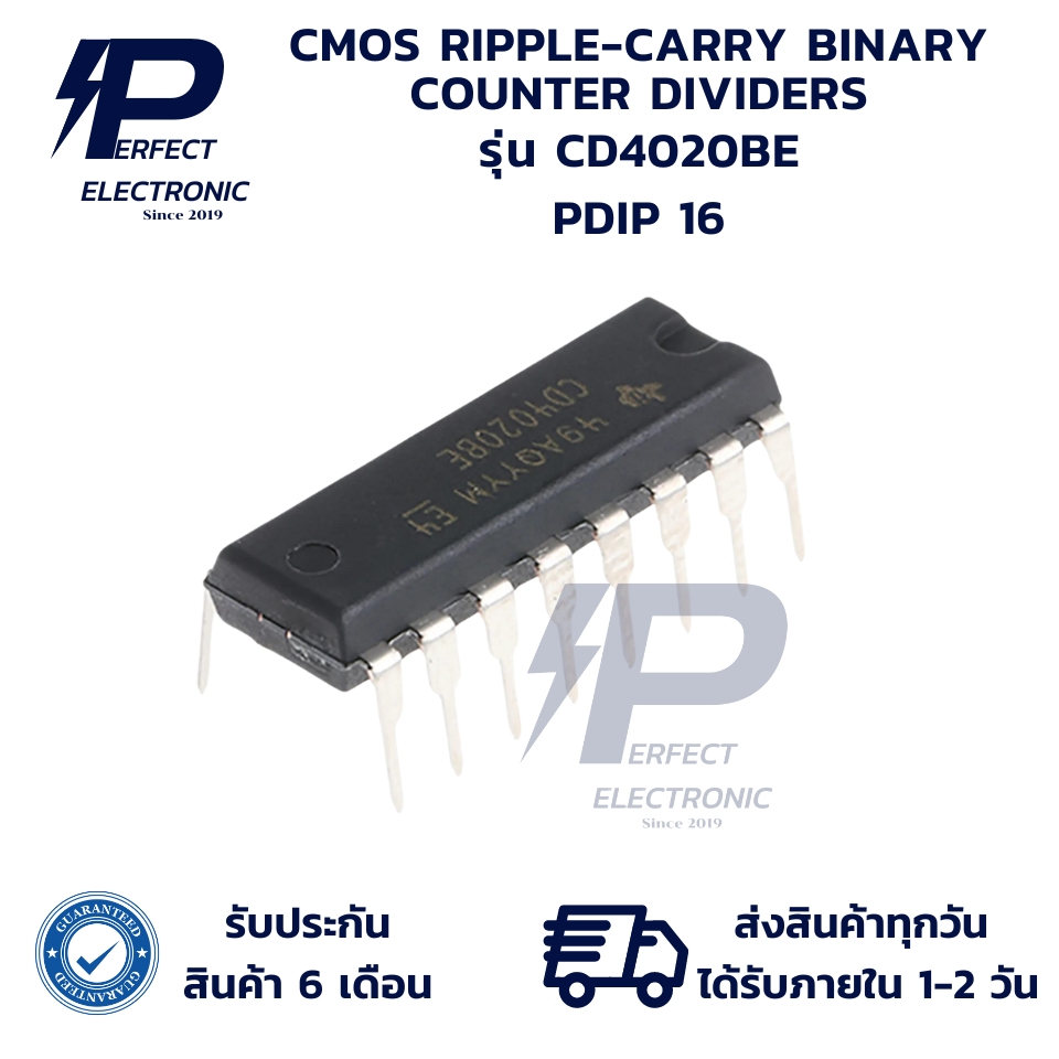 CD4020BE CMOS RIPPLE-CARRY BINARY COUNTER DIVIDERS PDIP 16 (รับประกันสินค้า 6 เดือน) มีสินค้า ...