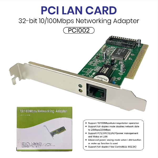 พร้อมส่ง PCI Card Ethernet Network LAN 32-bit 10/100Mbps Networking Adapter PCI002 | Shopee Thailand
