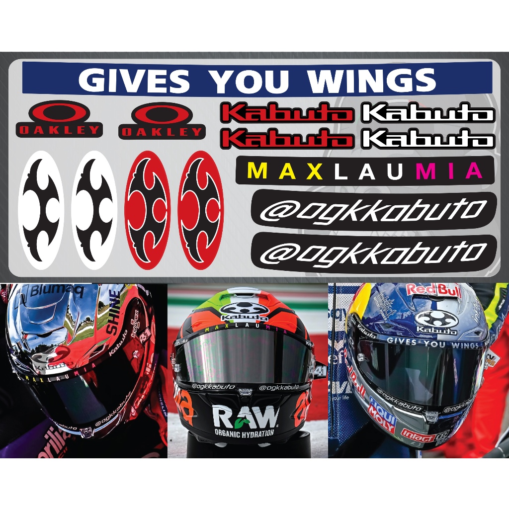 สติ๊กเกอร์ชิวหมวกกันน็อค OGK kabuto เกรดพรีเมี่ยม Sticker Helmet ...