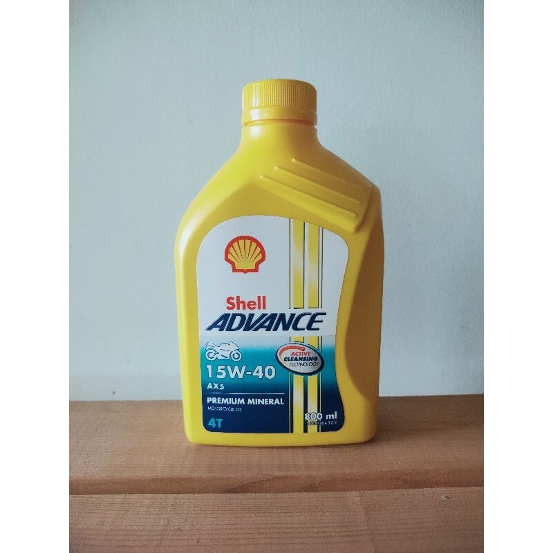 น้ำมันรถมอเตอร์ไซค์ Shell Advance 4T AX5 15W-40 ปริมาตร 800 มิลลิลิตร ...