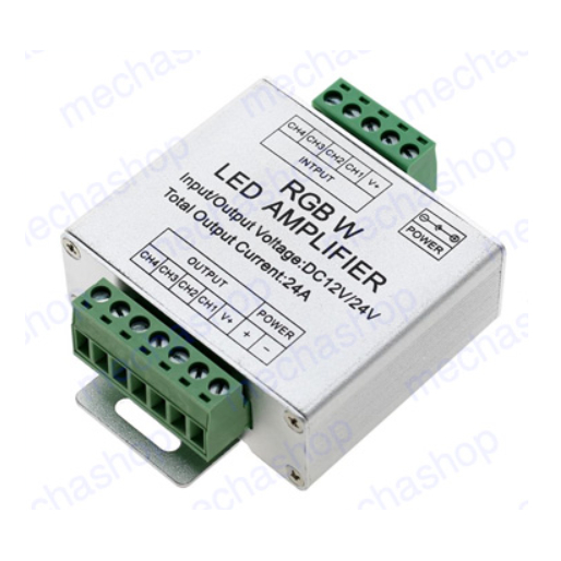 อุปกรณ์ควบคุม LED CH1-CH4 Amplifier DC12 - 24V 24A 4 Channel Output RGBW LED Strip Power ...