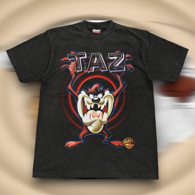 เสื้อยืดคอฟิต รุ่น Taz สีเฟดดำ/สีดำ #DTG | Shopee Thailand