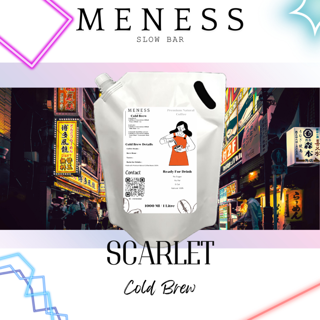 New!! Meness SCARLET Thai Premium Cold Brew กาแฟพร้อมดื่ม คั่วเข้ม ดื่มง่าย หอม ละมุน กลมกล่อม ...