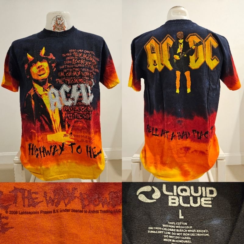 🌍Liquid blue ACDC Vintage เสื้อทัดย้อม งานลิขสิทธิ์แท้ มือ1 ลิขขวิดบลู | Shopee Thailand