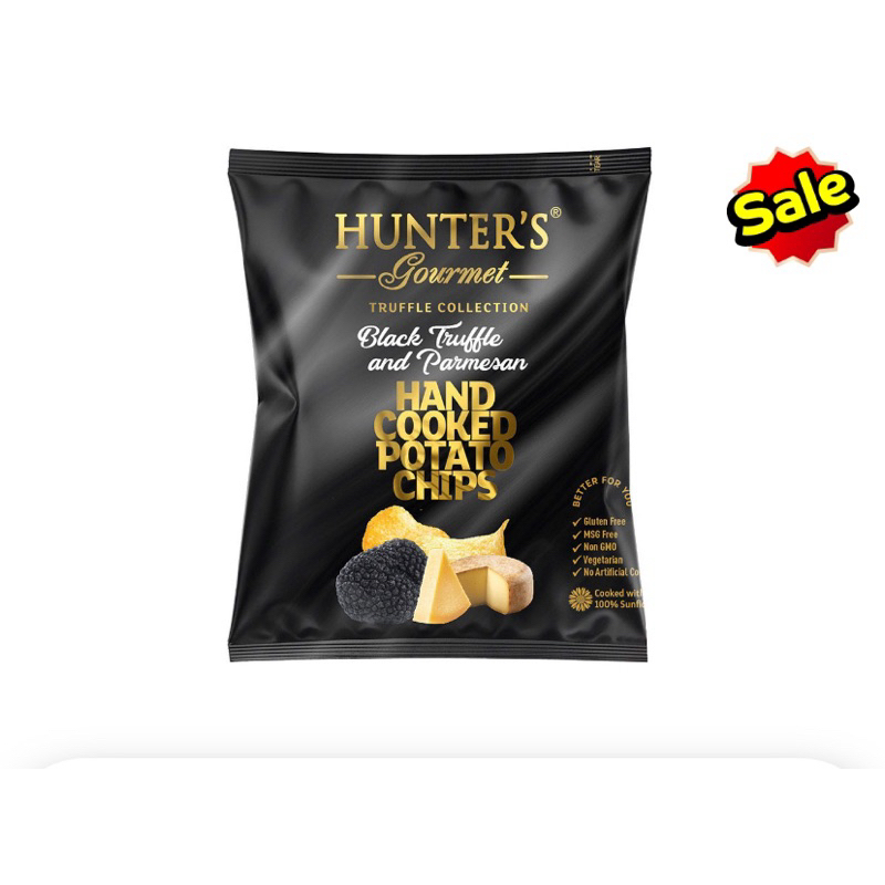 Hunters Gourmet Hand Cooked Potato Chips Black Truffle and Parmesan 25 ...