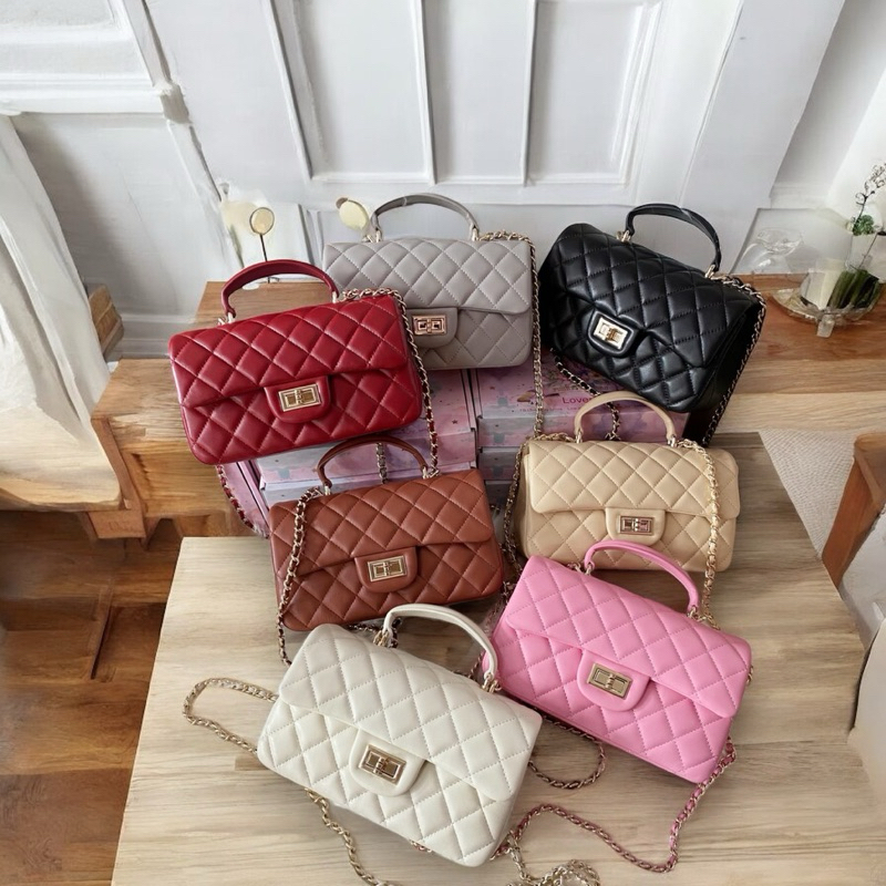 Coco lane 20cm กระเป๋าหนังแกะ แบรนด์Lovera | Shopee Thailand