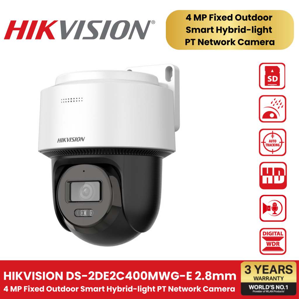 Hikvision DS-2DE2C400MWG-E(2.8mm) กล้องวงจรปิด 4 MP IR&White light Mini PT Network Camera ...