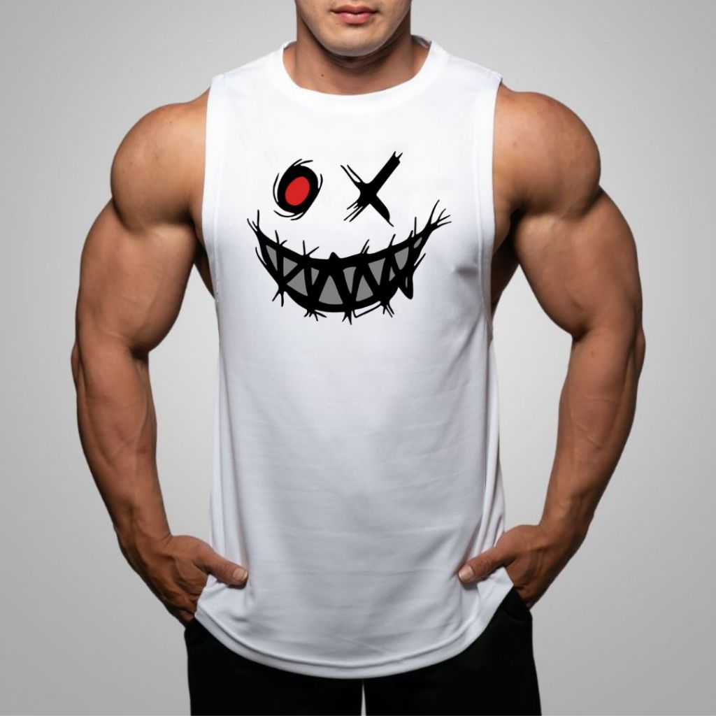 DEVIOUS SMILE เสื้อแขนกุดเว้าแขนกว้าง Drop Arm Sleeveless Muscle Shirt ...