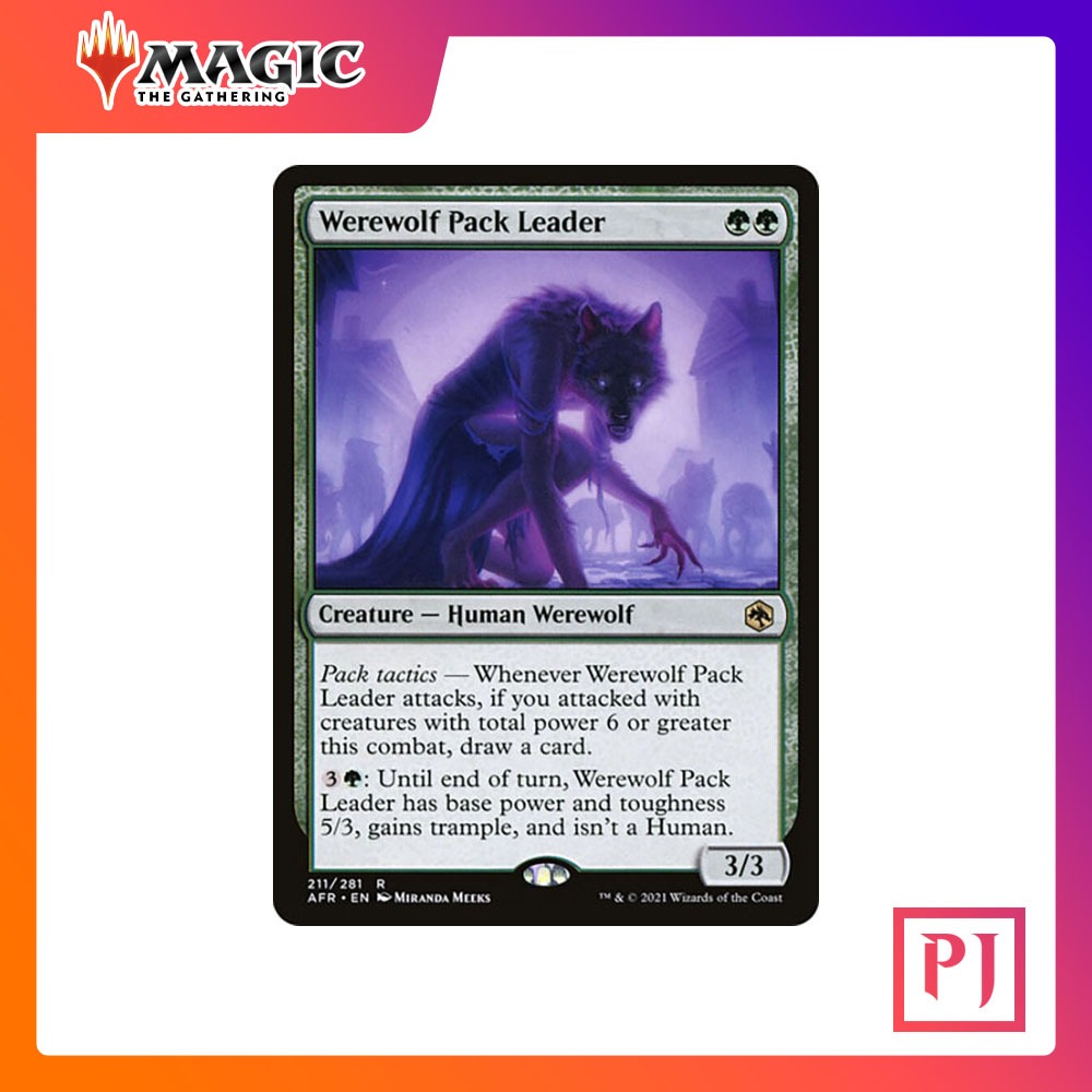 [MTG] Werewolf Pack Leader [AFR] [GREEN] [RARE] [NORMAL] [ENG] (การ์ดเม ...
