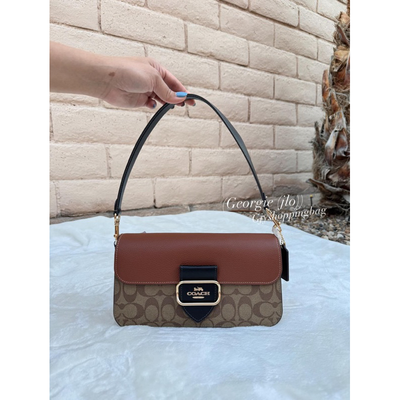 กระเป๋าสะพาย Morgan Shoulder Bag In Colorblock Signature Canvas ...