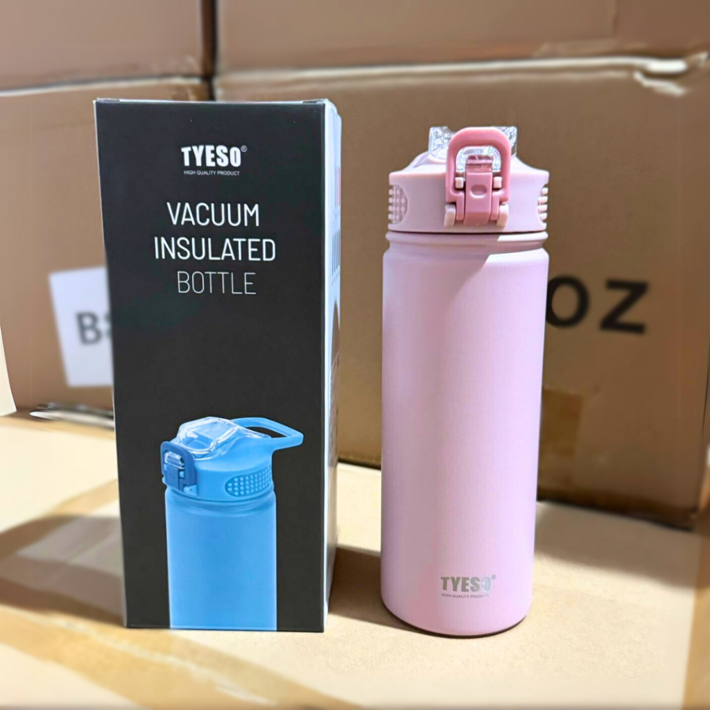 TYESO ขวดสูญญากาศ ขวดสแตนเลส 304 ขวดเก็บอุณหภูมิร้อน/เย็น มีหลอด 600ml 750ml TS-8770C | Shopee ...