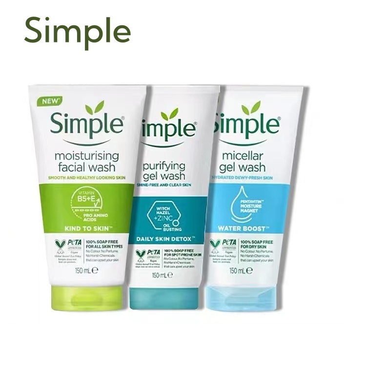 Simple refreshing facial wash , moisturising facial wash , micellar gel ...