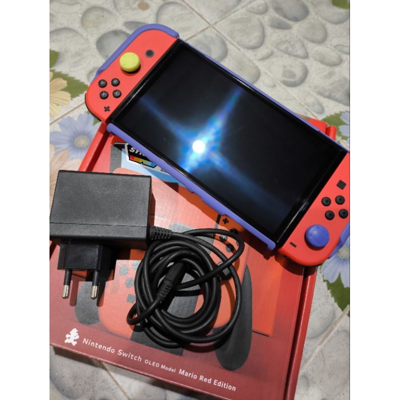 Nintendo switch oled Model Mario Red Edition มือสอง สภาพ 99% ของครบ ประกัน Synnex 9/3/68 แถมเคส ...