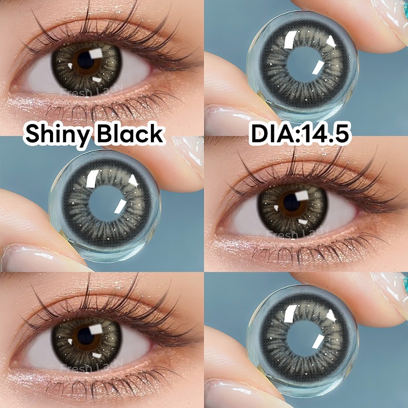 (COD)คอนแทคเลนส์ FRESH LADY 14.5 มม. สีเทา 1 เดือน ค่าสายตาปกติ ...