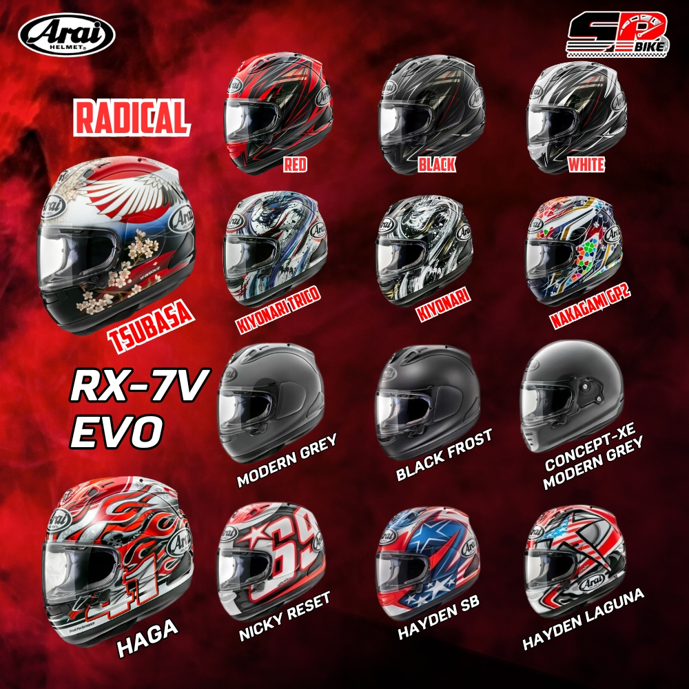 หมวกกันน็อค Arai RX-7V EVO ของแท้ผ่อน 0% 10 เดือนส่งฟรี !!!! | Shopee ...