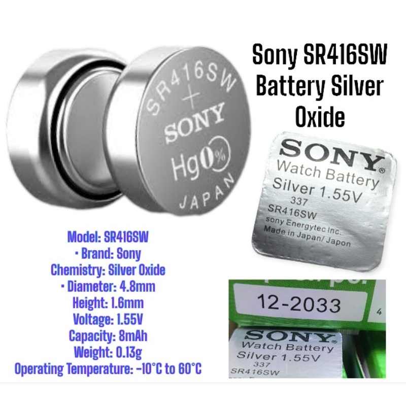 [ 1 ก้อน ] เบอร์ 416/337 ถ่านกระดุม SR416SW | Shopee Thailand