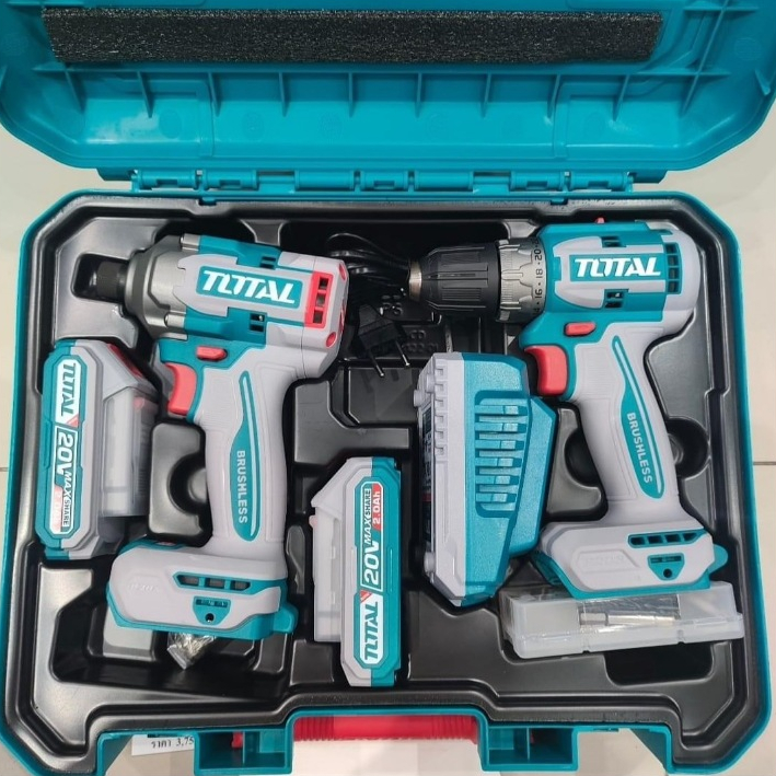 ไขควงกระแทก ไร้สาย 285N x สว่านไขควง ไร้สาย 52N BL motor 20V Total ...