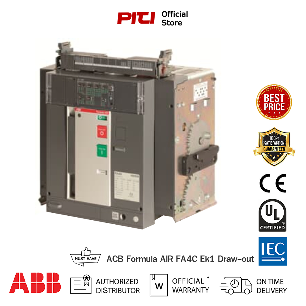 ABB ACB FA4C 4000 Ek1-LI 3P WMP 50kA Draw-Out Type Formula AIR Air ...