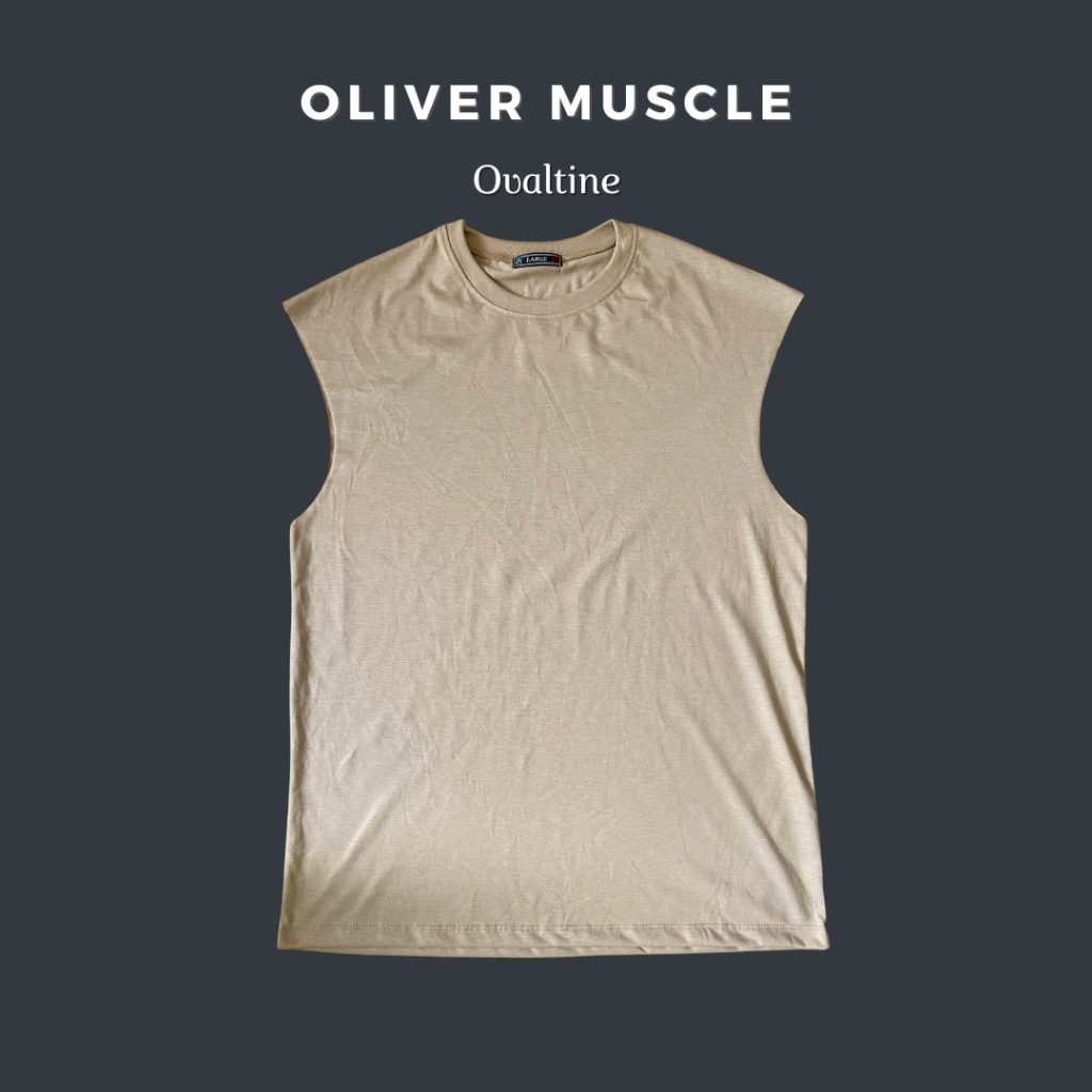 OLIVER MUSCLE เสื้อยืดแขนกุดทรงเกาหลี สีพื้น ผ้านุ่ม ใส่สบายไม่ร้อน ...
