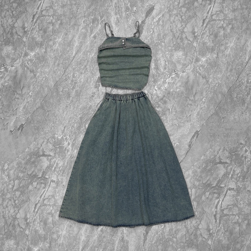 K744 BELLITA BRAND เซ็ท 2 ชิ้น ผ้ายีนส์ เอวสม็อกใส่สบาย ใส่คาเฟ่ เดินห้าง ออกงาน | Shopee Thailand