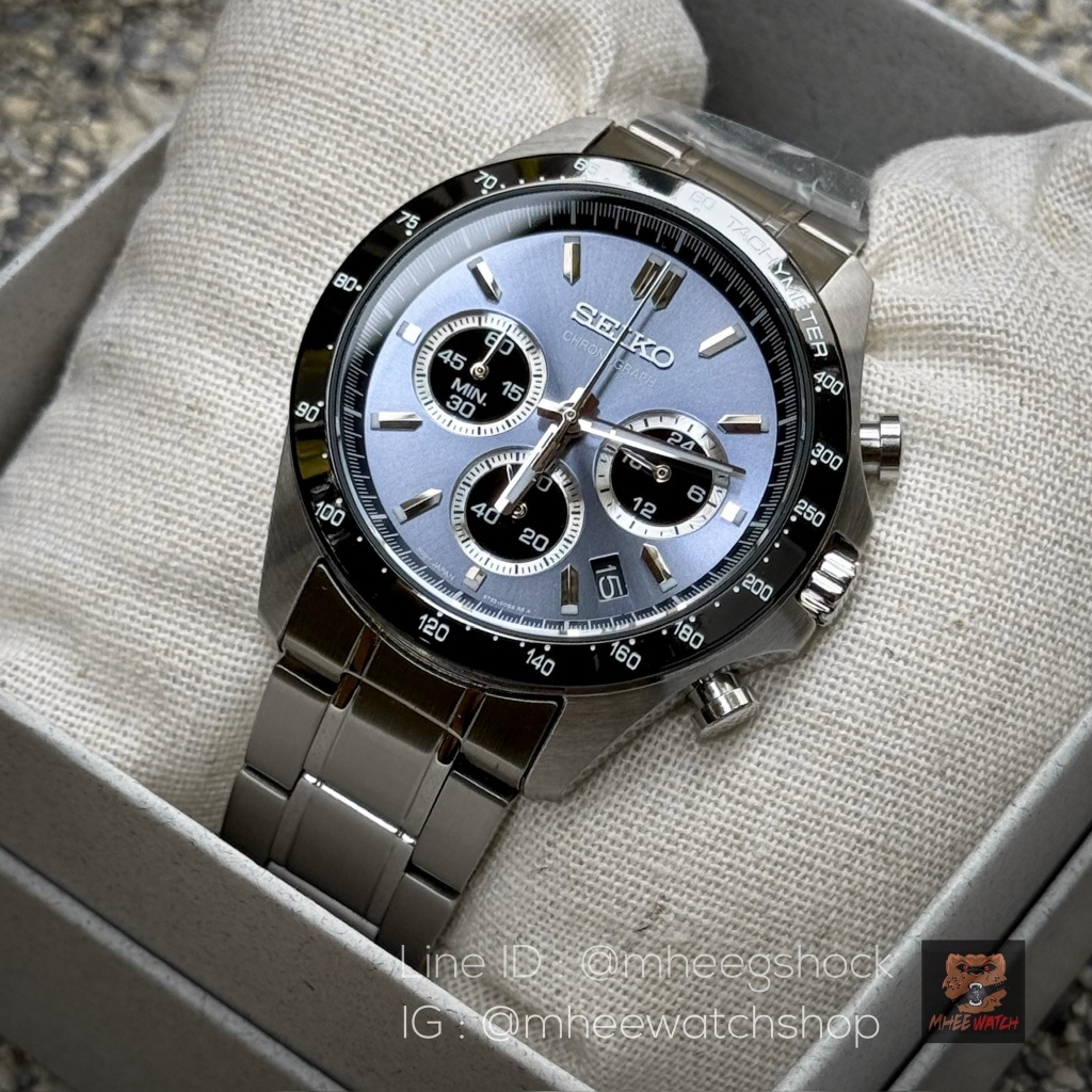 Seiko Chronograph Ice Blue Dial Spirit JDM Stainless Steel | Shopee Thailand
