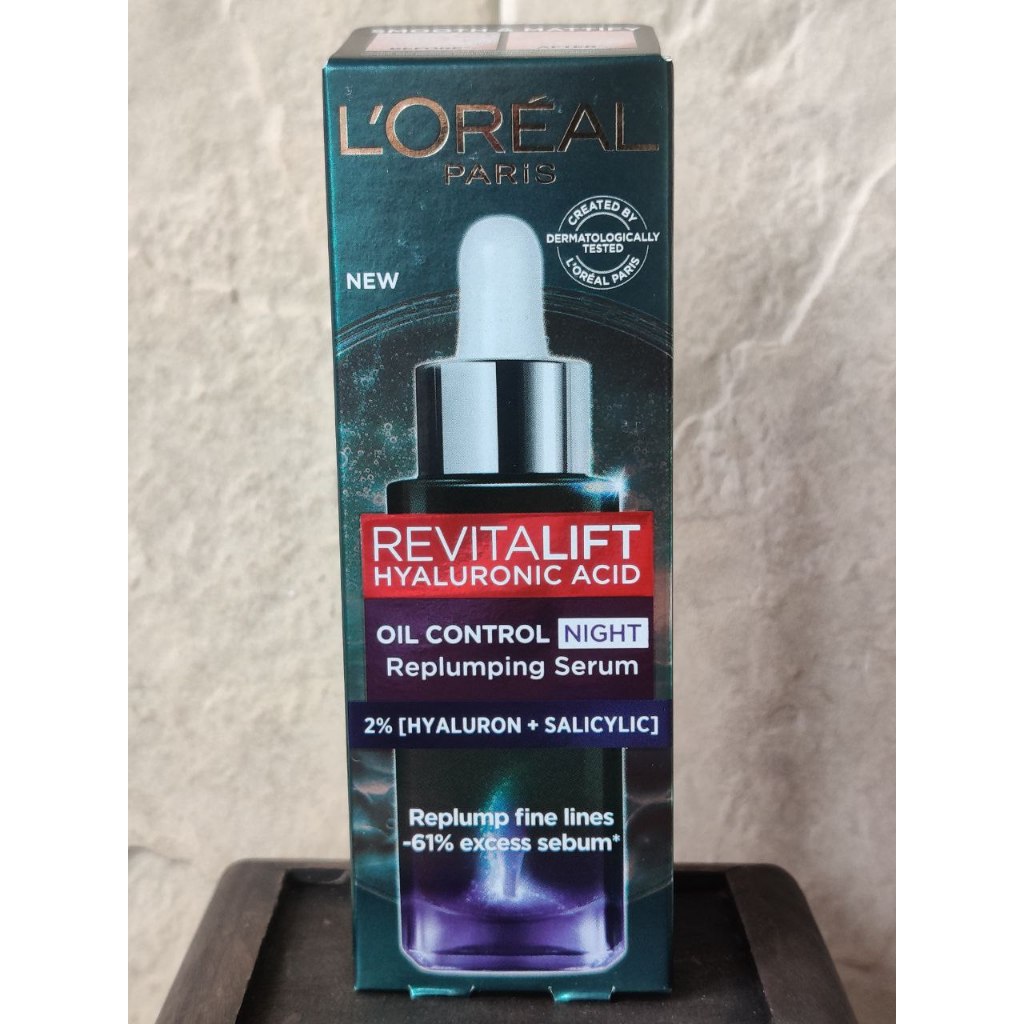 30มล L'Oreal Paris Revitalift 2% Hyaluronic + Salicylic Acid Oil Control Night Replumping Serum ...