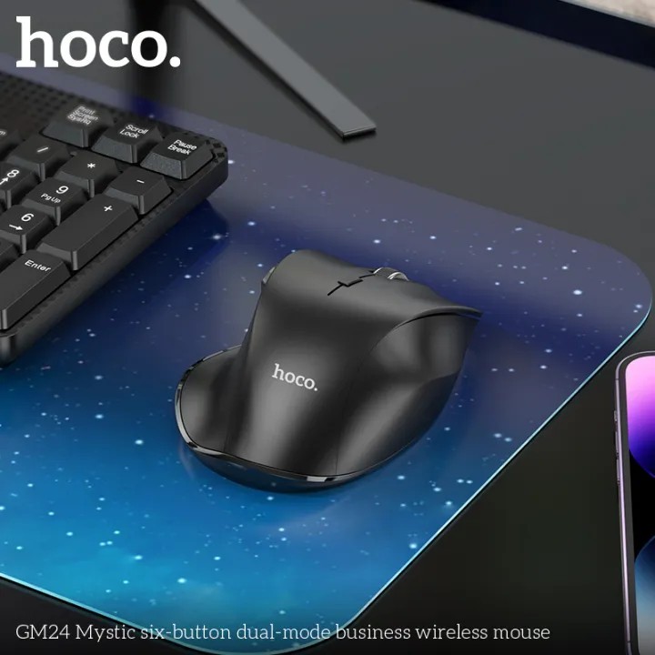 Hoco Wireless Mouse Dual-Mode Bluetooth + 2.4gHz 6D เมาส์ไร้สาย 2 ระบบ รุ่นGM24 (ของแท้มีประกัน ...
