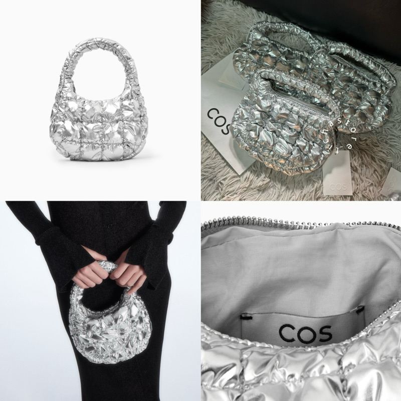 (พร้อมส่ง) กระเป๋า Cos Quilted Micro Bag Metal Light สี Silver ของแท้ ...