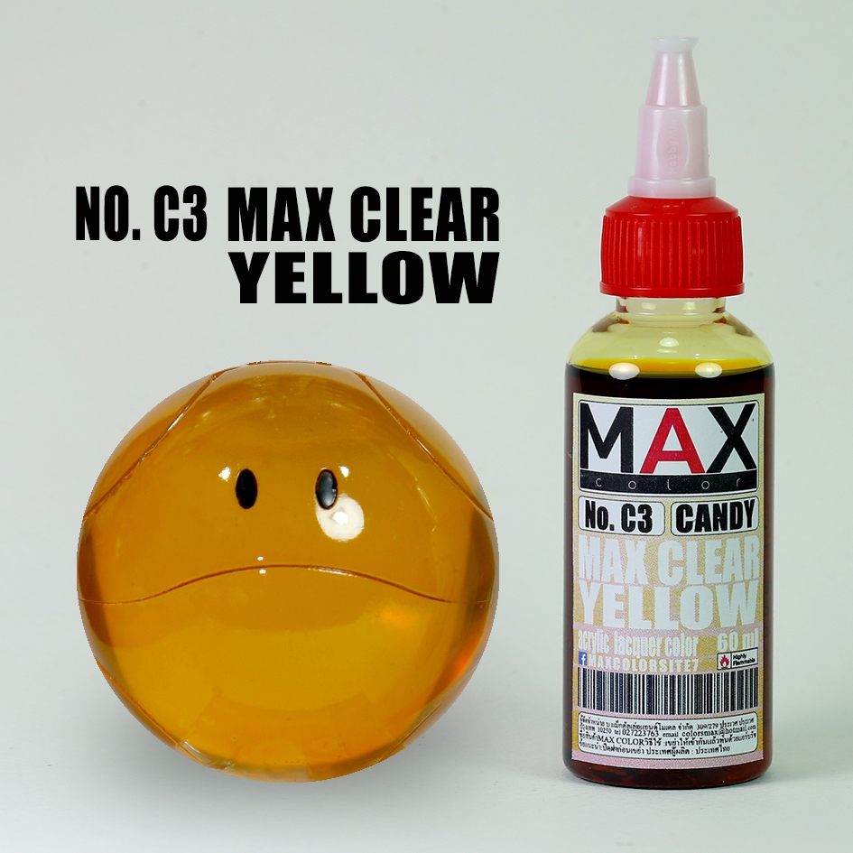 Max color Clear รหัส C3 Clear yellow สีอะคริลิคสูตรแลคเกอร์ผสมพร้อมใช้ ...