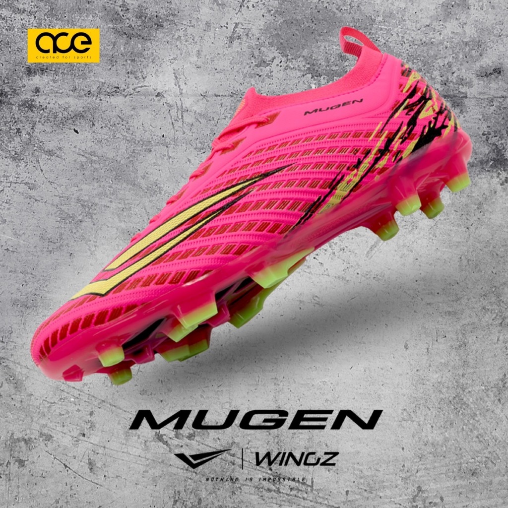 ใหม่ล่าสุด! รองเท้าสตั๊ดหุ้มข้อ Wingz Mugen น้ำหนักเบา สีชมพู ไซส์35-45 | Shopee Thailand