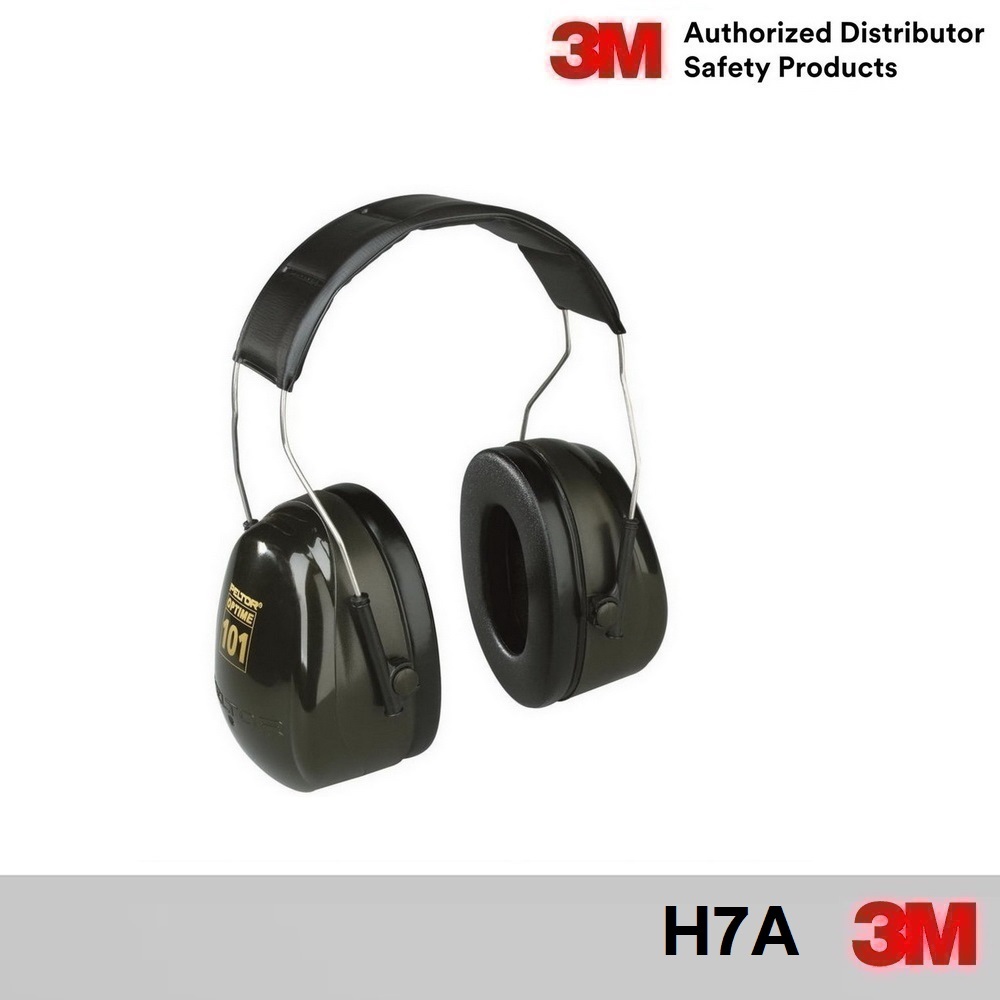 3M H7A สีเขียวขี้ม้า ครอบหูลดเสียง 101 NRR27 PELTOR Optime Earmuffs ...