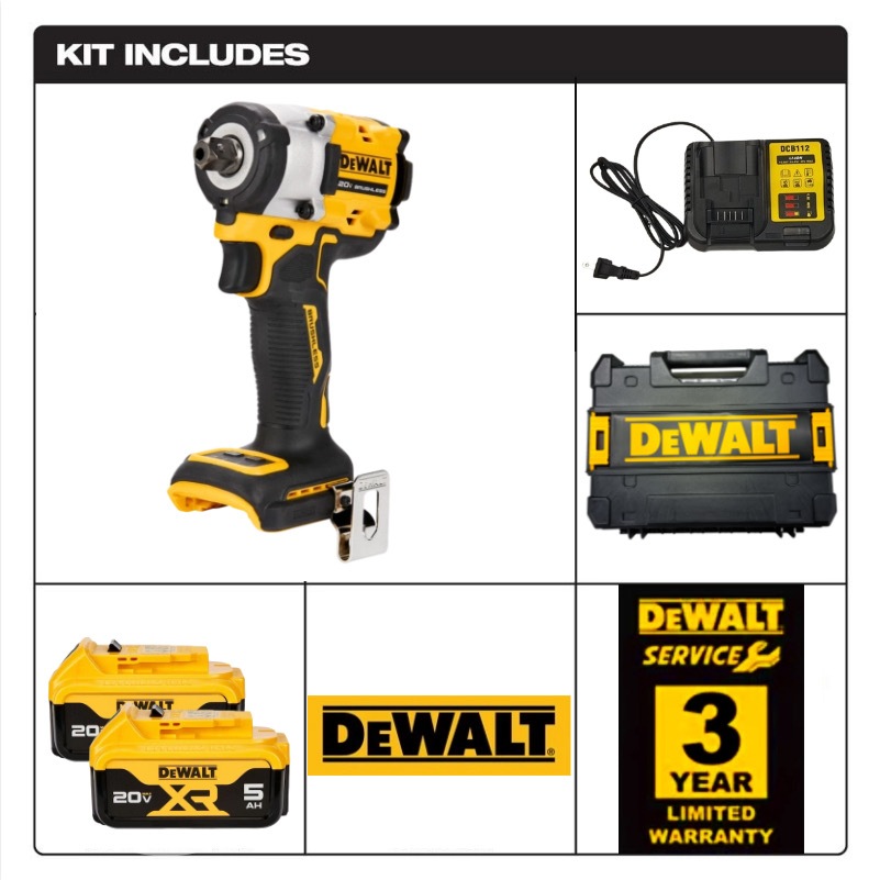 DEWALT DCF922 ประแจไฟฟ้าไร้สายไร้แปรงถ่าน 20V ทรงพลังและสะดวกสบาย ...