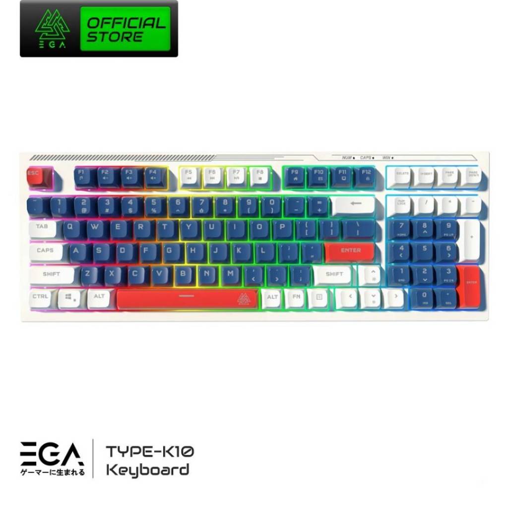 คีย์บอร์ดเกมมิ่ง EGA รุ่น K10 Membrane Switch เสียงเบา ปุ่มนุ่ม แป้นไทย ...