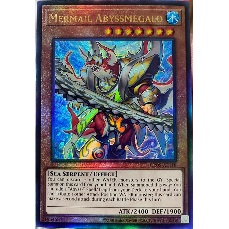 Yugioh Asia-Eng [CR05-AE118] Mermail Abyssmegalo (Ultimate Rare) การ์ด ...