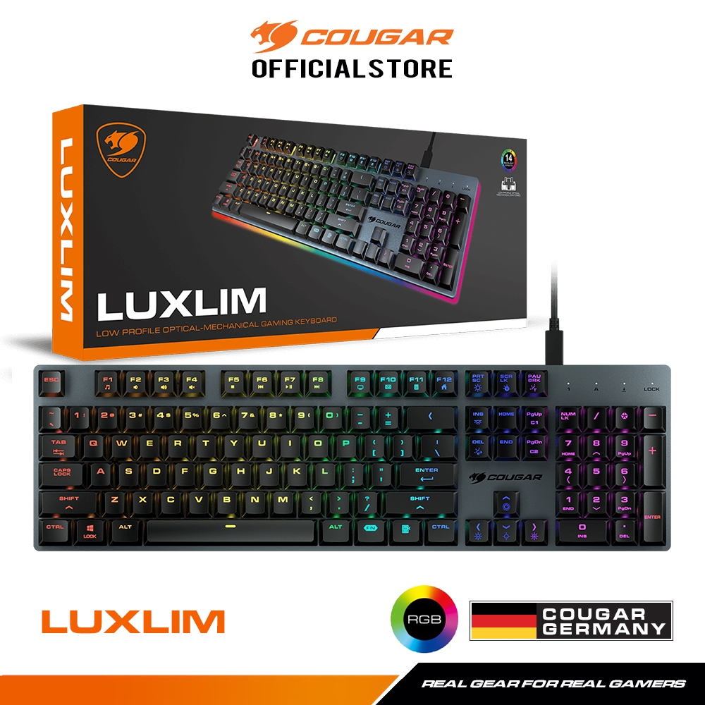 COUGAR - KEYBOARD LUXLIM RED SWITCH - US | Shopee Thailand