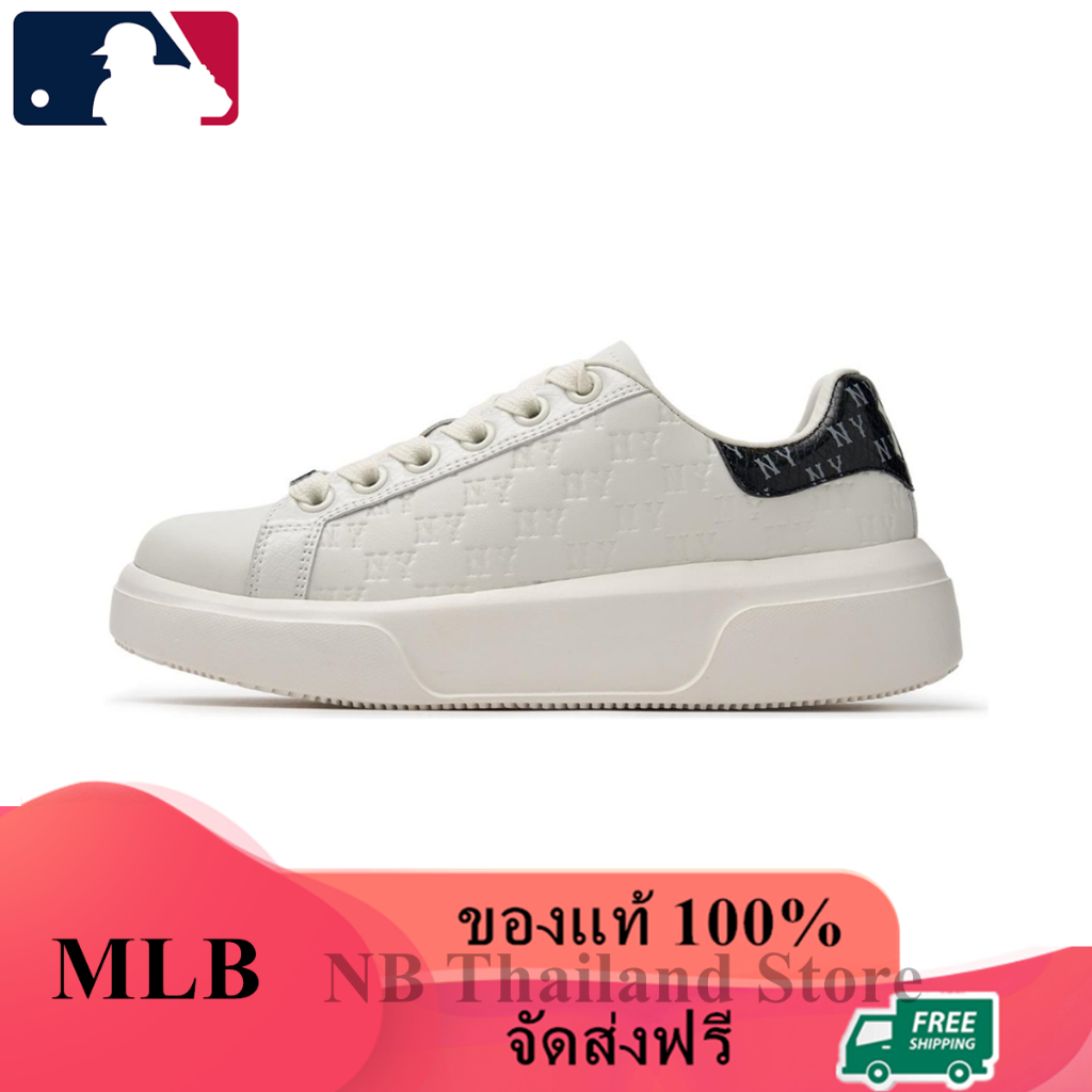 ของแท้ 100% MLB Chunky Classic Embo Monogram White Black Sneaker ...