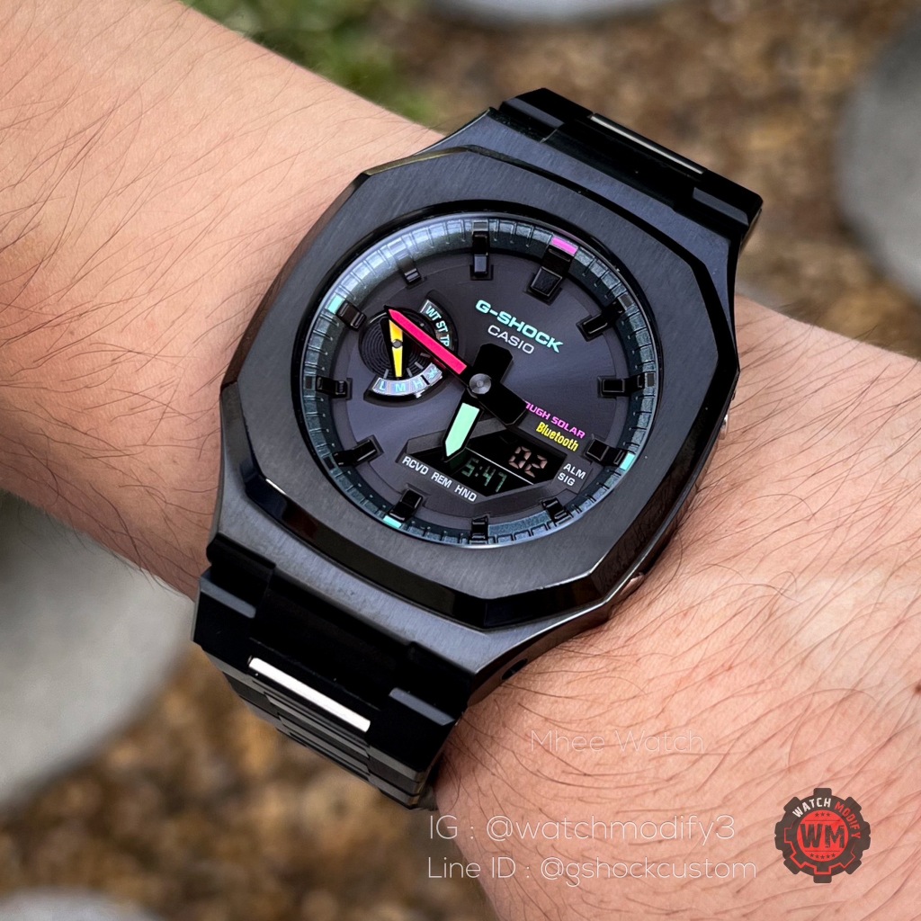 GShock Tough Solar Casioak Neon Tron Dial Black Steel นอติลุส Style ...
