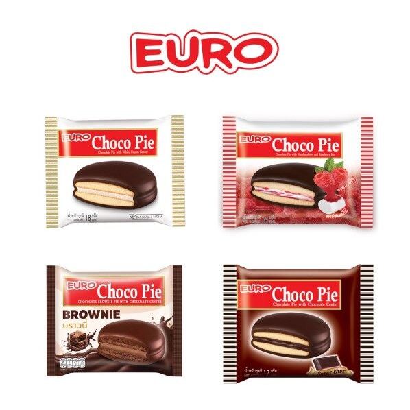 EURO Choco Pie ยูโร่ ช็อกโก พาย ขนาด 17 กรัม บรรจุ 12 ซอง | Shopee Thailand